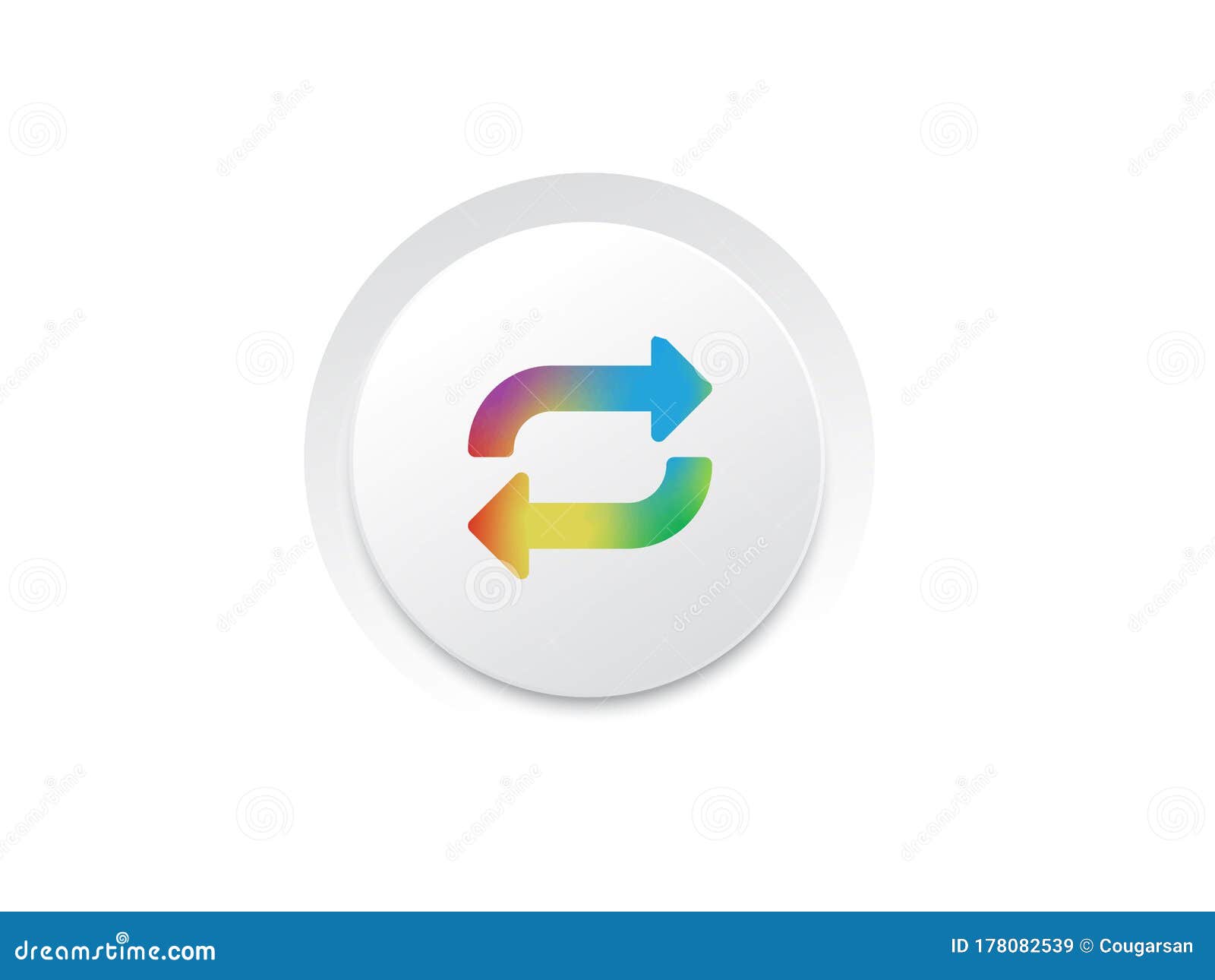 Music Player Random Loop Repeat Rainbow Gradient Icon Button Stock Vector - Illustration of ...