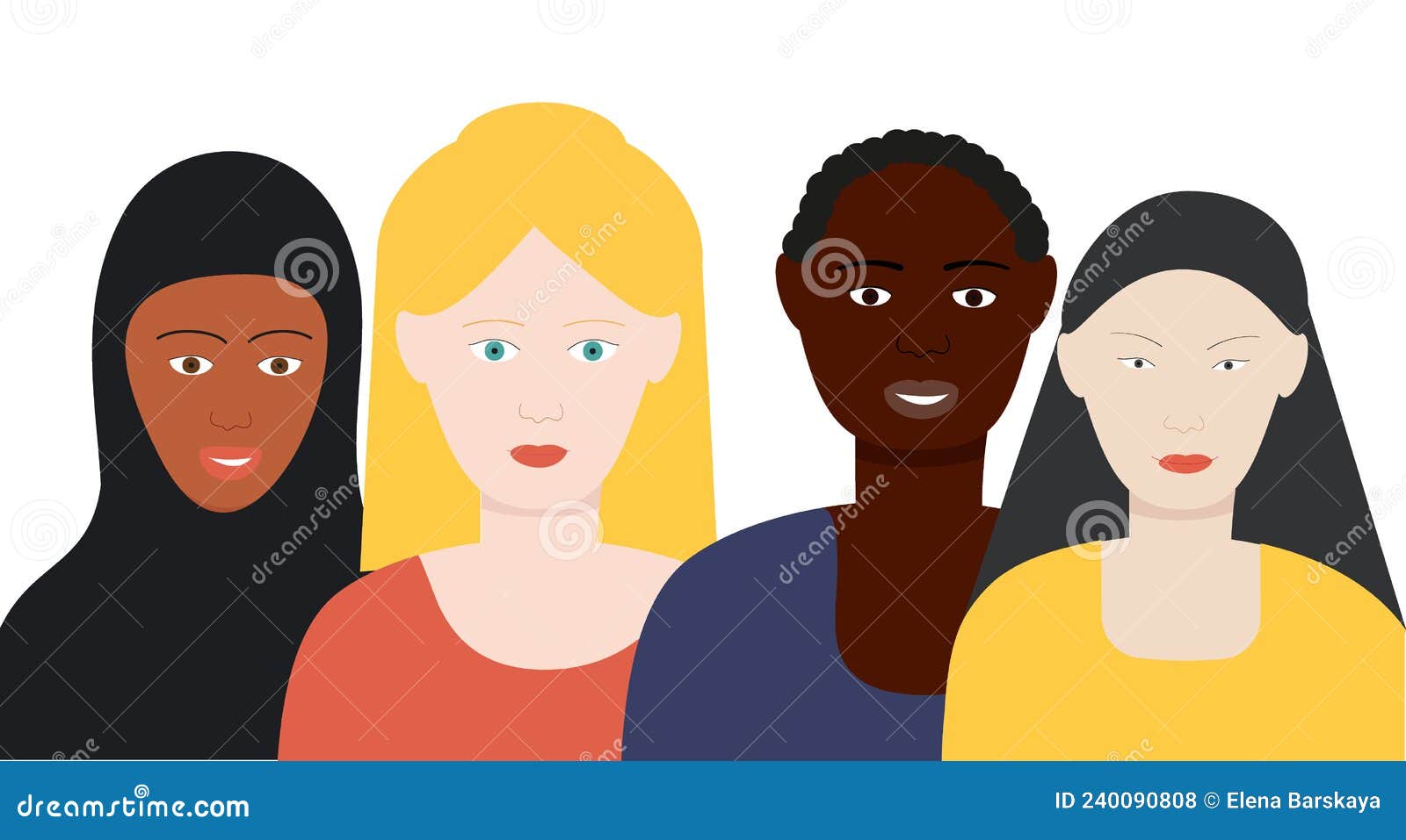Racial Equality of Women for Use in Web Design Stock Vector ...