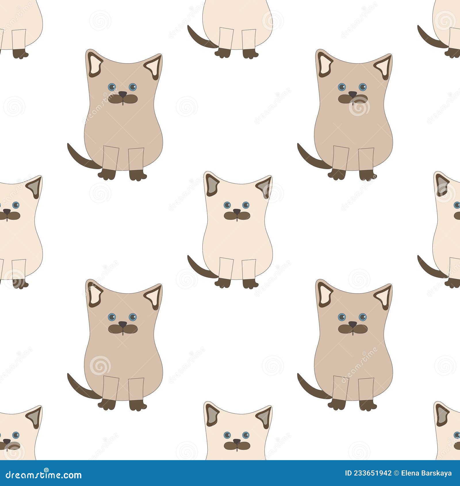 Siamese Cat Pattern for Use in the Design Website or Clipart Stock ...