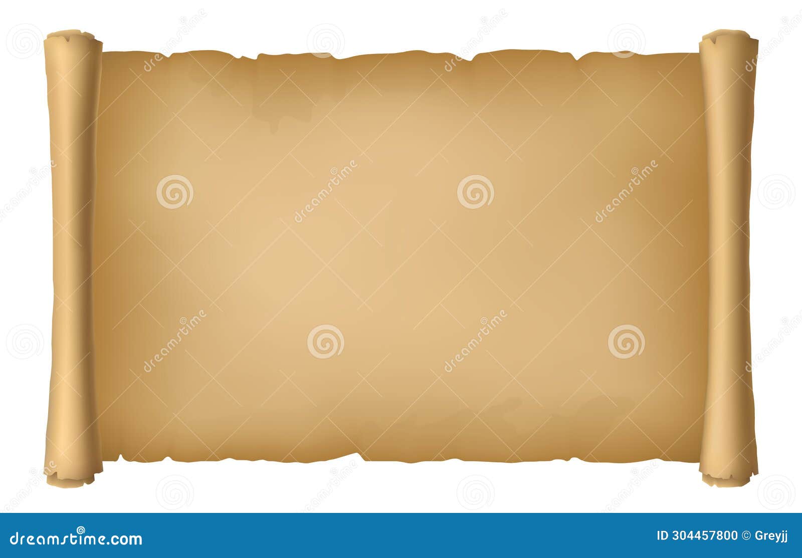 Isolated Old Aged Unrolled Paper Scroll Stock Vector - Illustration of ...