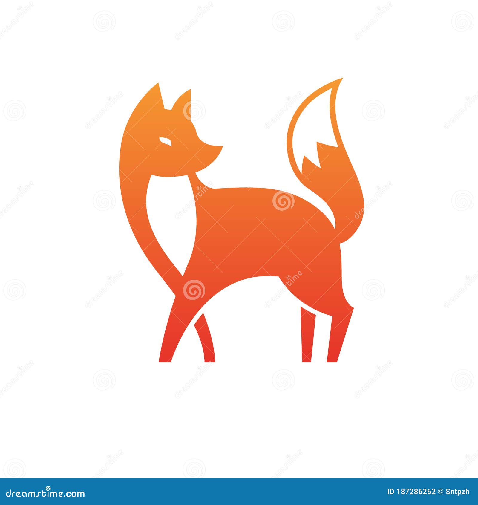 Vector Isolated Orange Fox Icon. Creative Logo Concept Stock Vector ...
