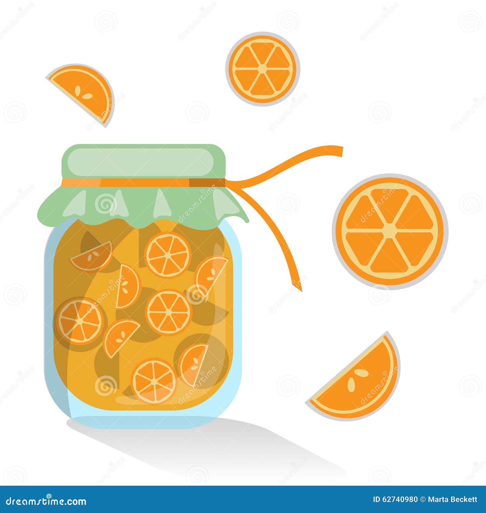 Vector isolated orange jam stock illustration. Illustration of color ...