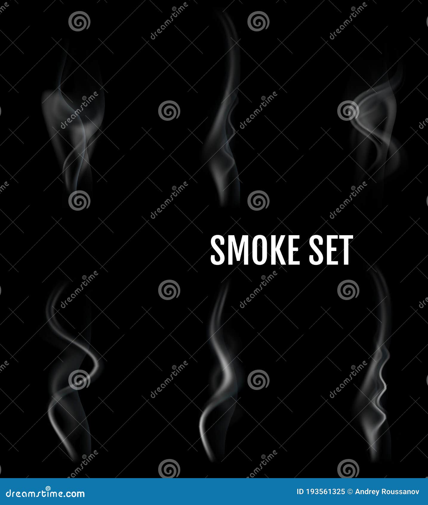 Vector Realistic Cigarette Smoke Waves. Stock Vector - Illustration of ...