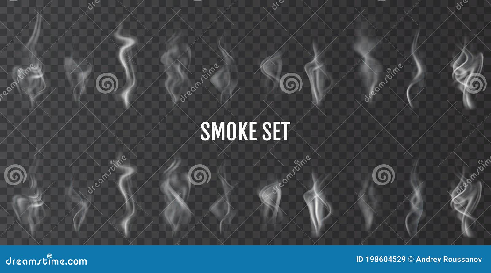 Vector Realistic Cigarette Smoke Waves. Stock Vector - Illustration of ...