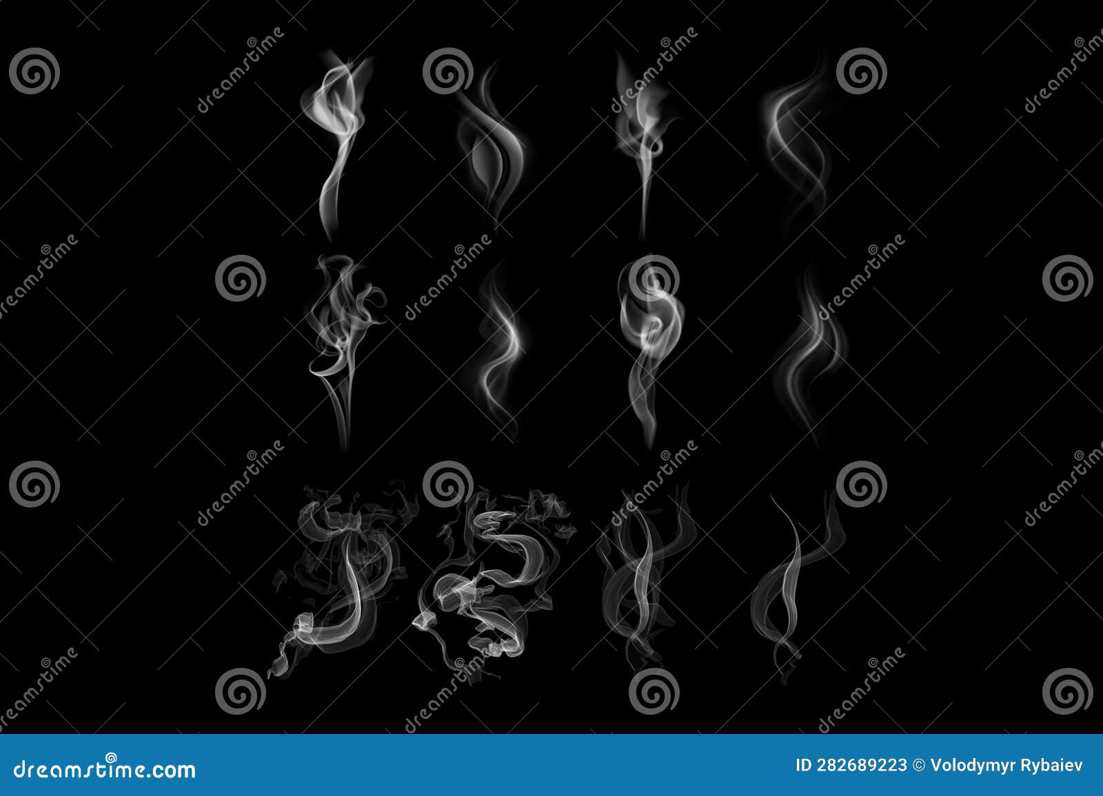 Vector Isolated Realistic Cigarette Smoke Waves. Vector Eps10. Stock ...