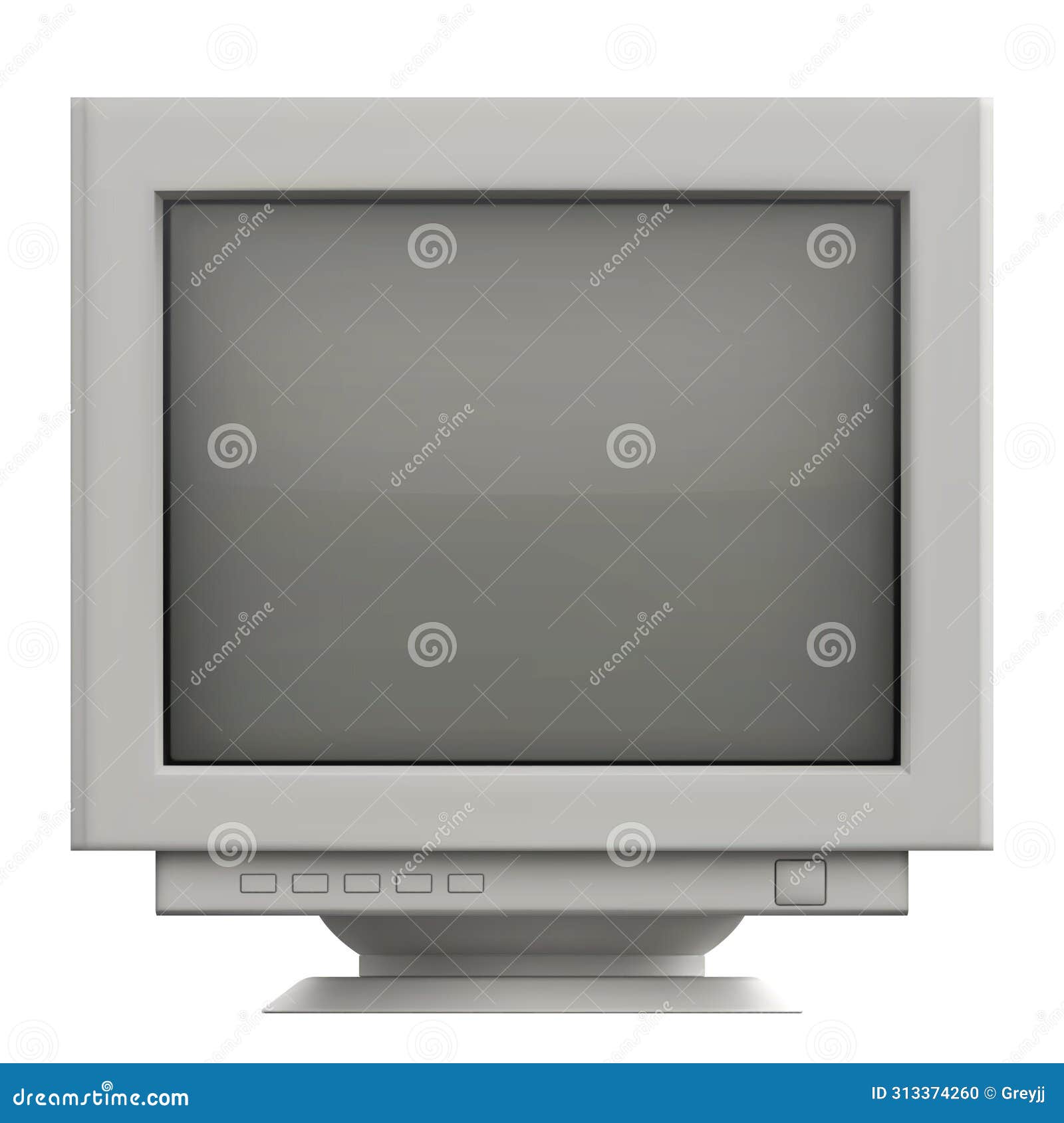 Vector Isolated Retro CRT Monitor Stock Vector - Illustration of white ...