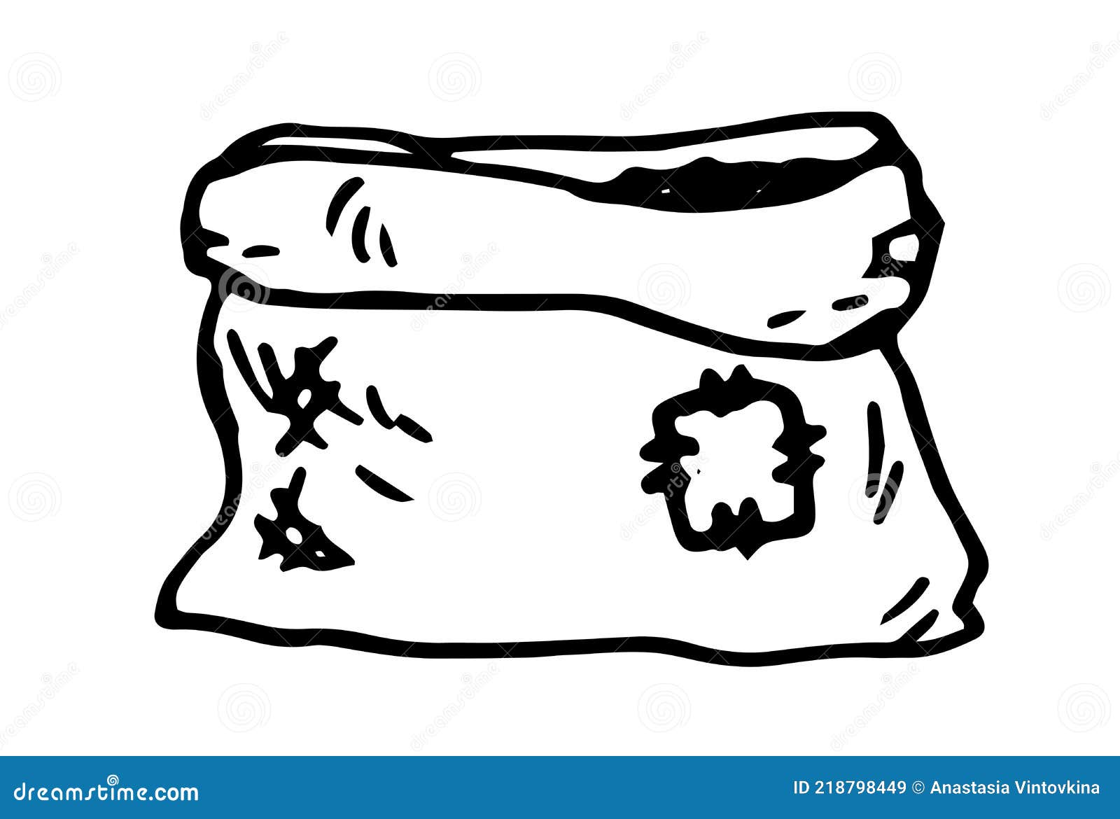 Vector Isolated Sack of Soil. Hand-drawn Bag Open with Earth Made of ...