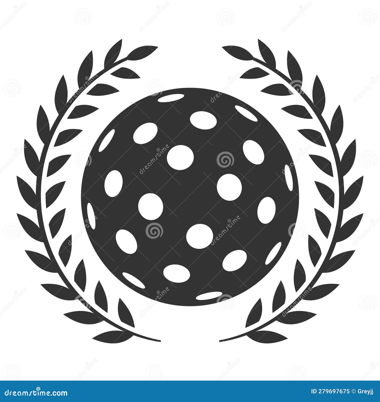 Heraldic Pickleball Logo With A Ball, Ribbon, Shield, Lions, And Crown ...