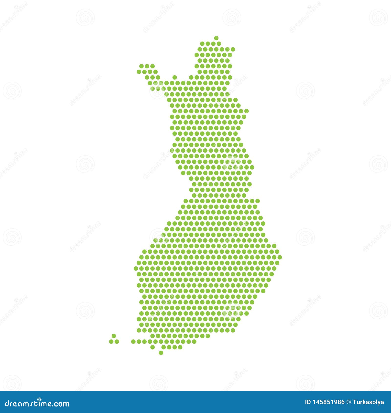 Simplified Map Of Finland Outline, With Slightly Bent State Flag Vector ...