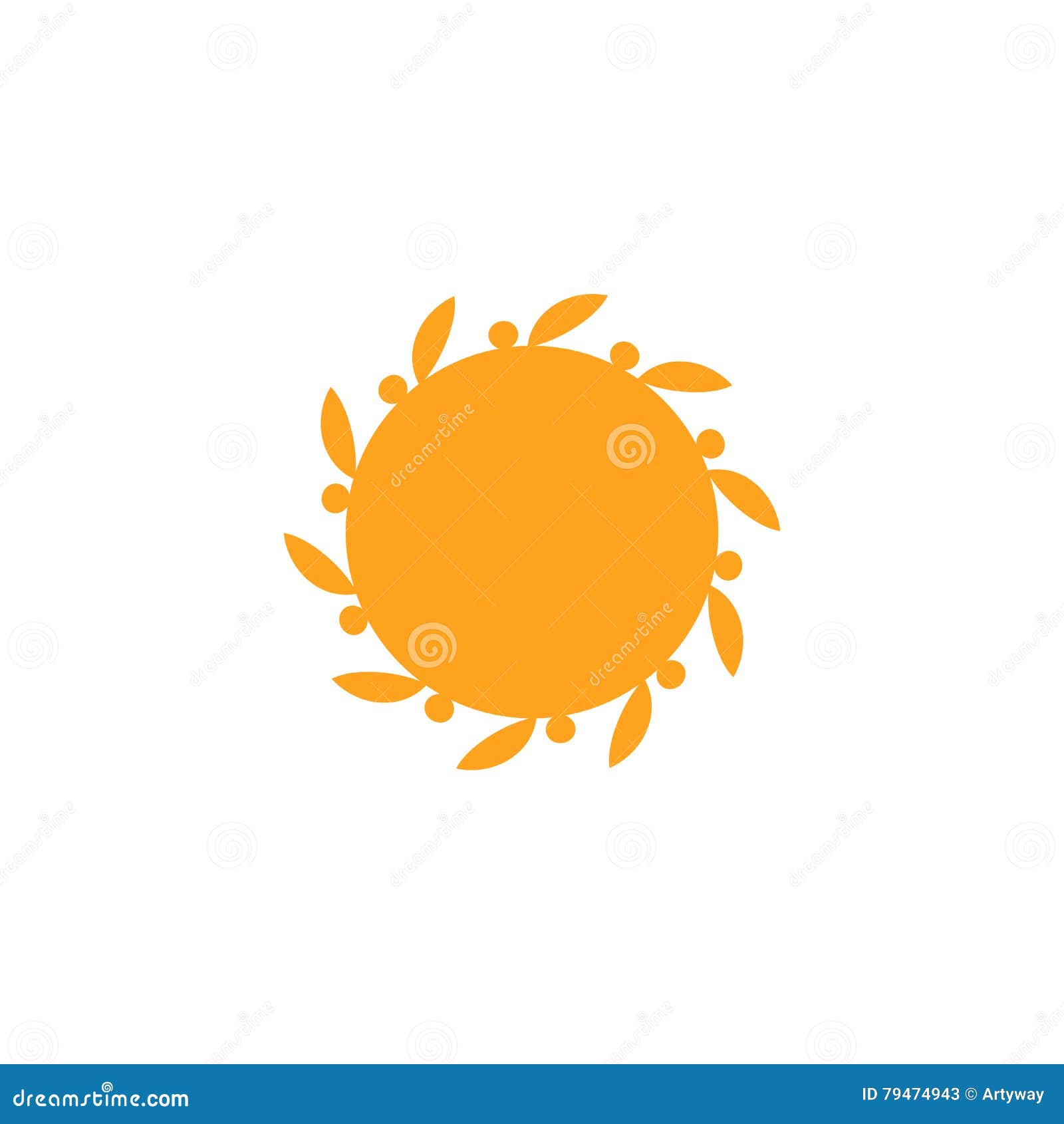 Vector Isolated Sun Logo Design Template. Abstract Dots Symbol. Round ...