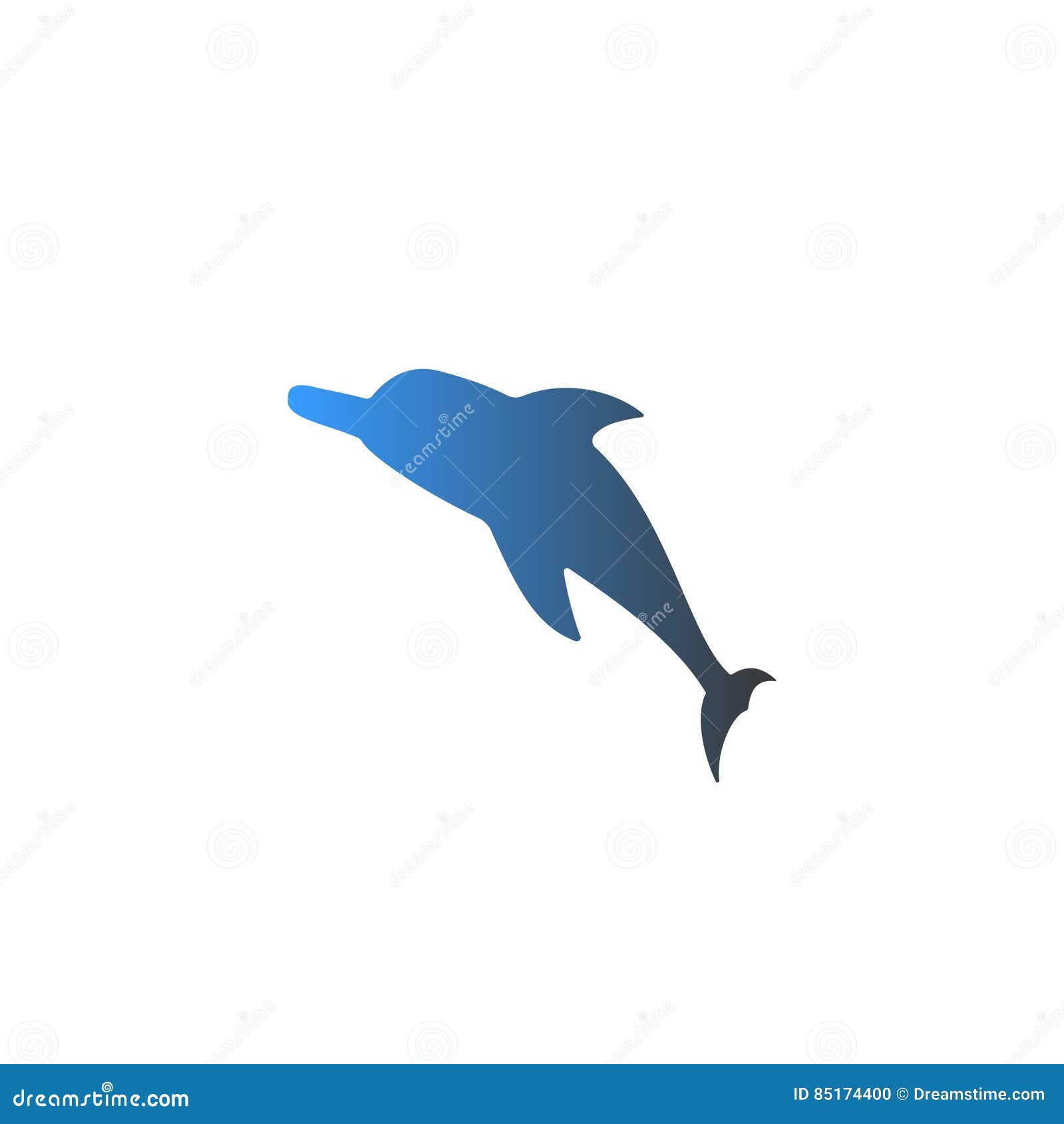 Vector Isolated Upward Facing Dolphin with Nice Gradient Stock ...