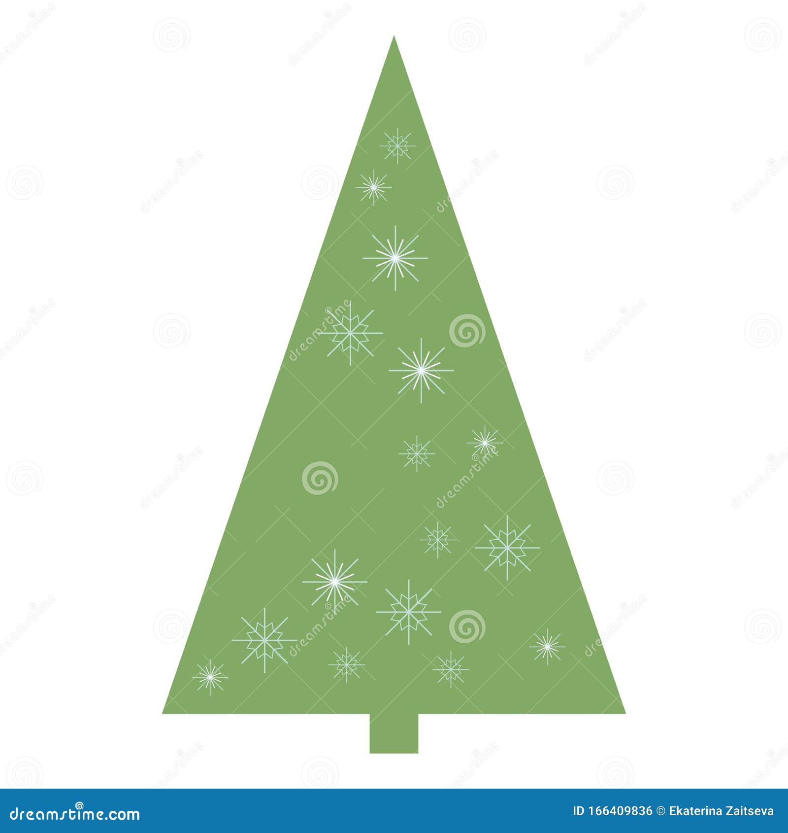 Vector Isolated Very Simple Green Triangular Christmas Tree with ...
