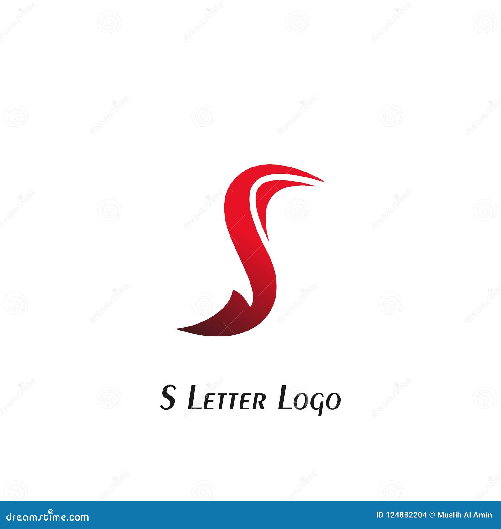 Abstract Letter S Logo Design, with Red Color. Stock Vector ...