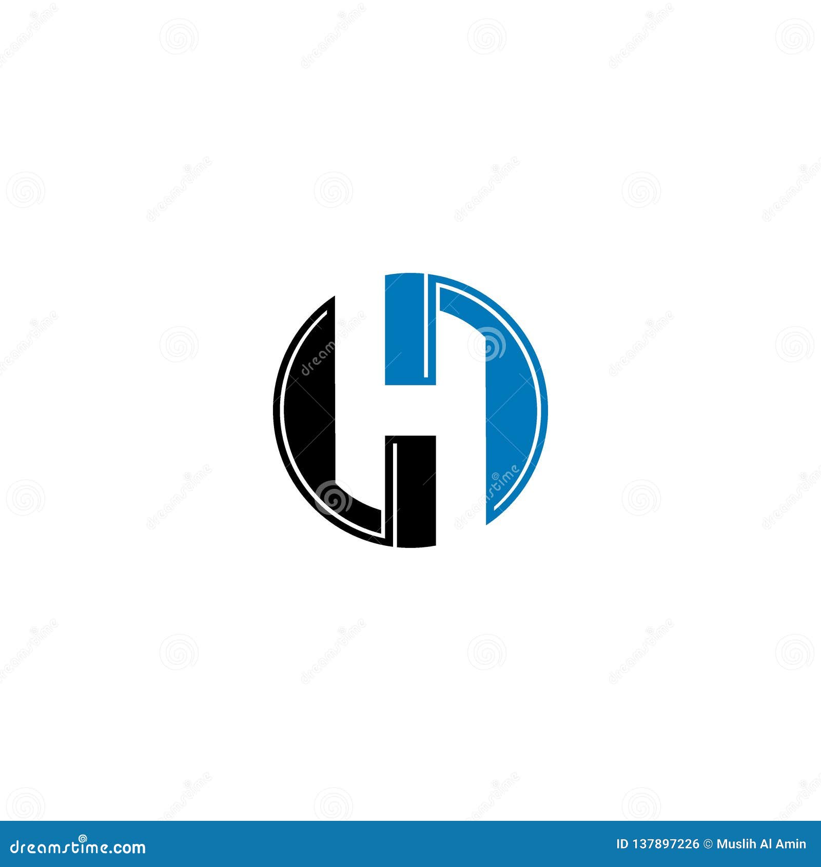 Circle Letter H Graphic Logo Template. Stock Vector - Illustration of ...