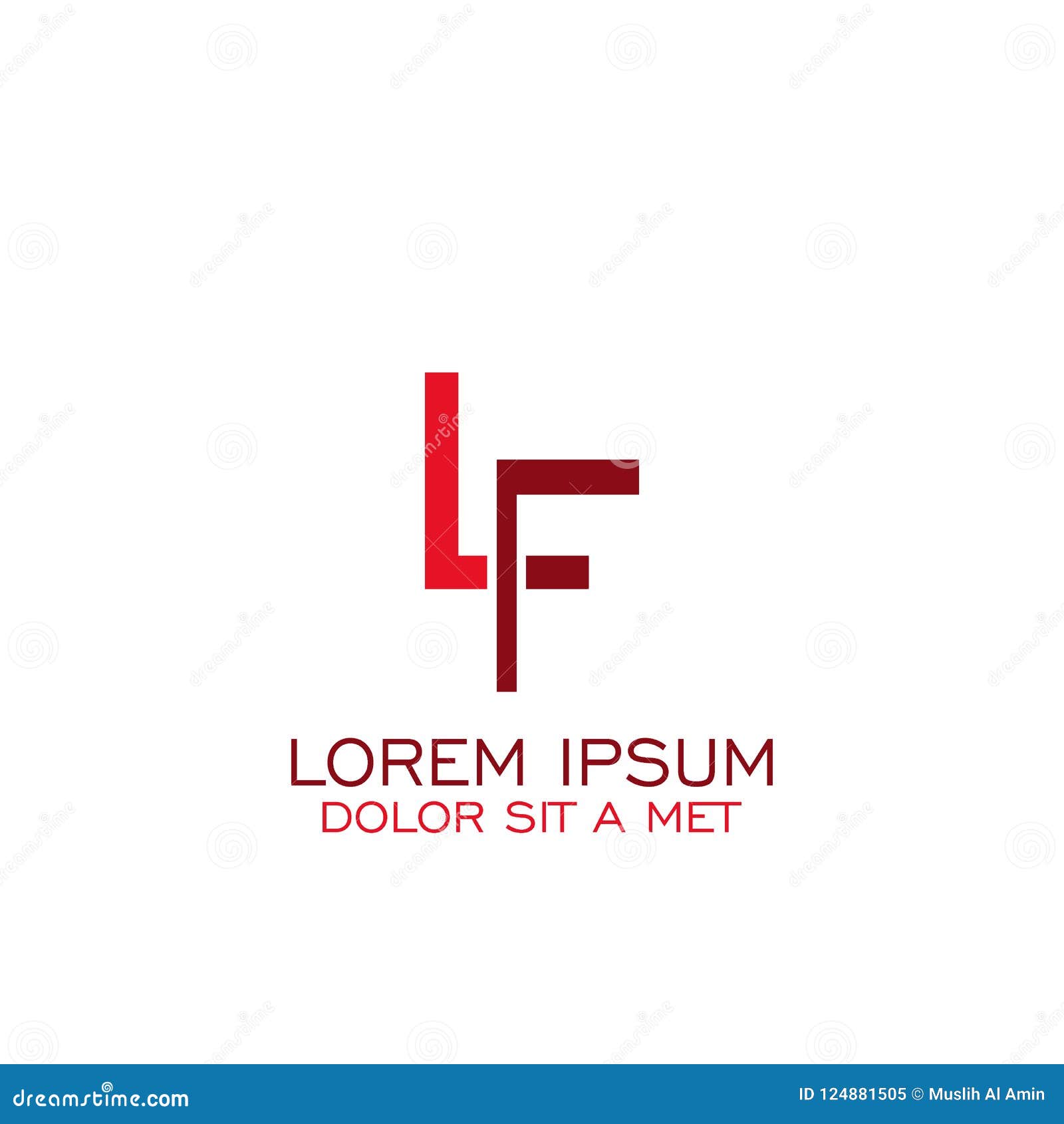 LF letter logo design. stock vector. Illustration of graphic - 124881505