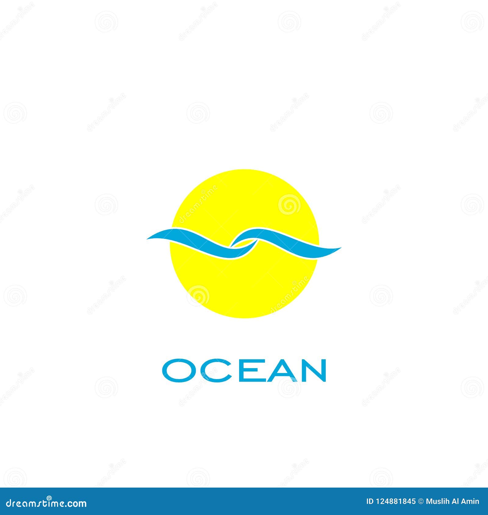 Ocean Logo Vector, Sun and Wave Graphic Design, Vector Icon. Stock ...