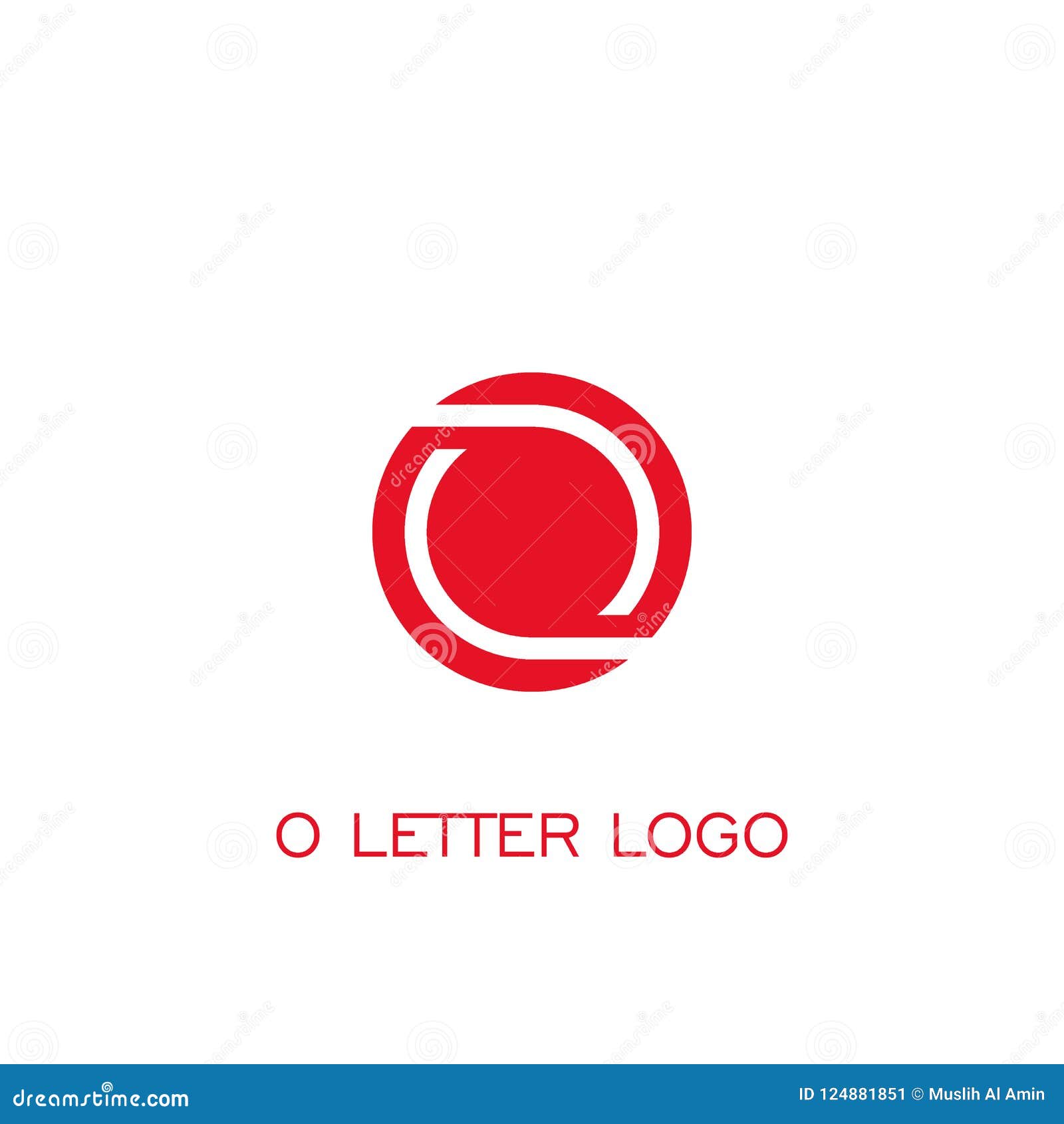 Red Circle Logo Design, Letter O Graphic Logo Template. Stock Vector ...