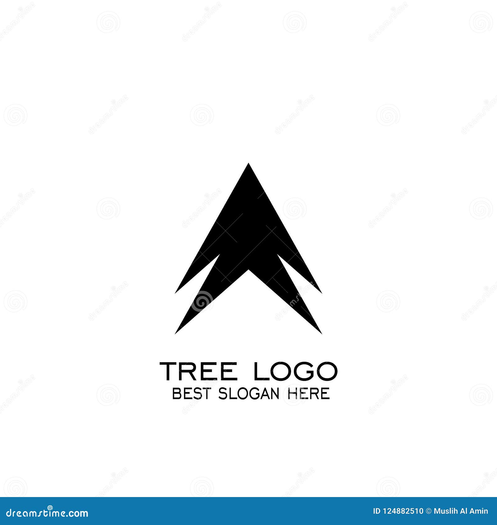 Simple Tree Logo, with Black Color. Stock Vector - Illustration of ...