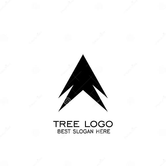 Simple Tree Logo, with Black Color. Stock Vector - Illustration of ...