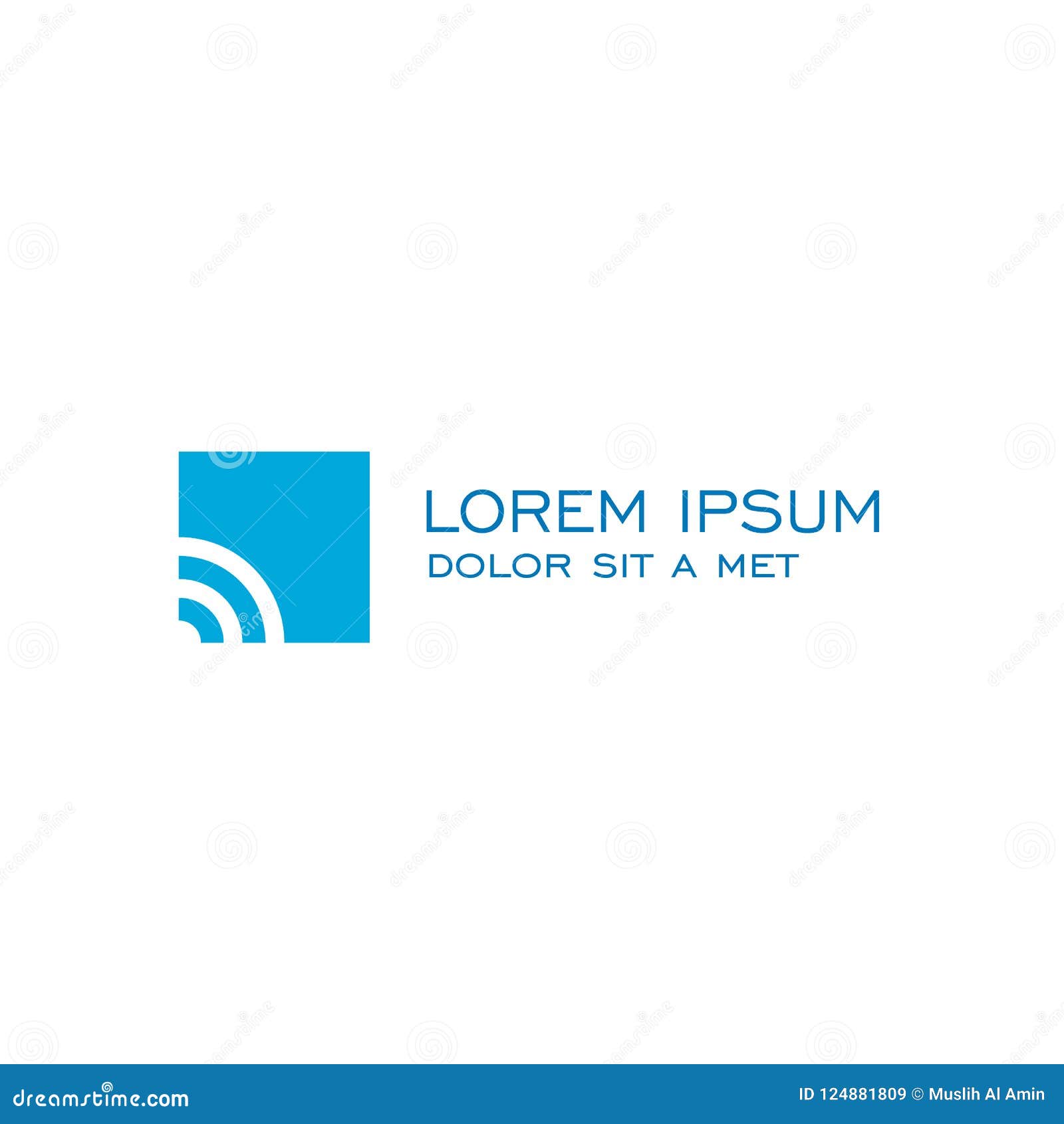 Wireless Logo Design, Square Concept with Blue Color, Connection Logo ...