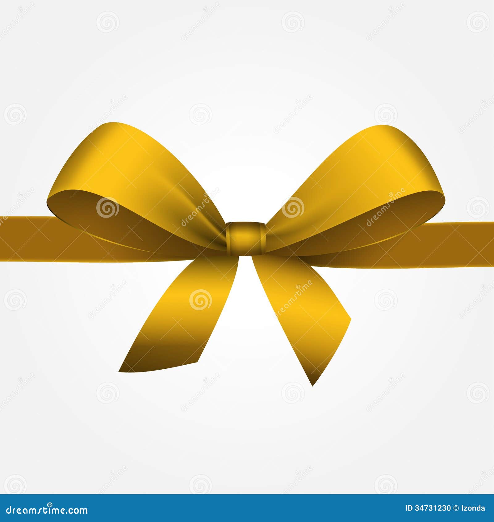 Vector Isolated Yellow Gift Bow with Ribbon Stock Vector - Illustration ...