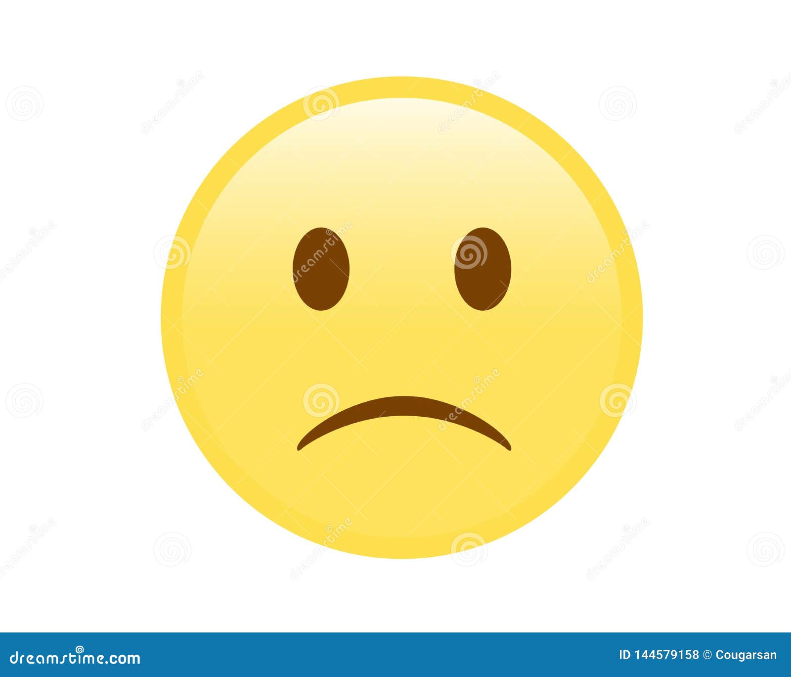Vector Isolated Yellow Sad and Unhappy Face Icon Stock Vector ...