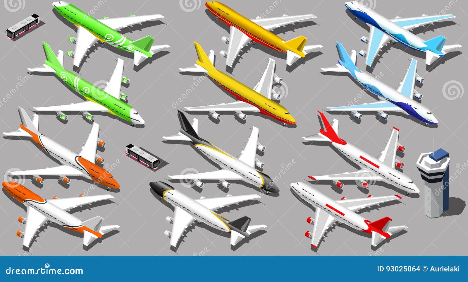 Vector Isometric Aeroplane 3D Aircraft Plane Stock Vector ...
