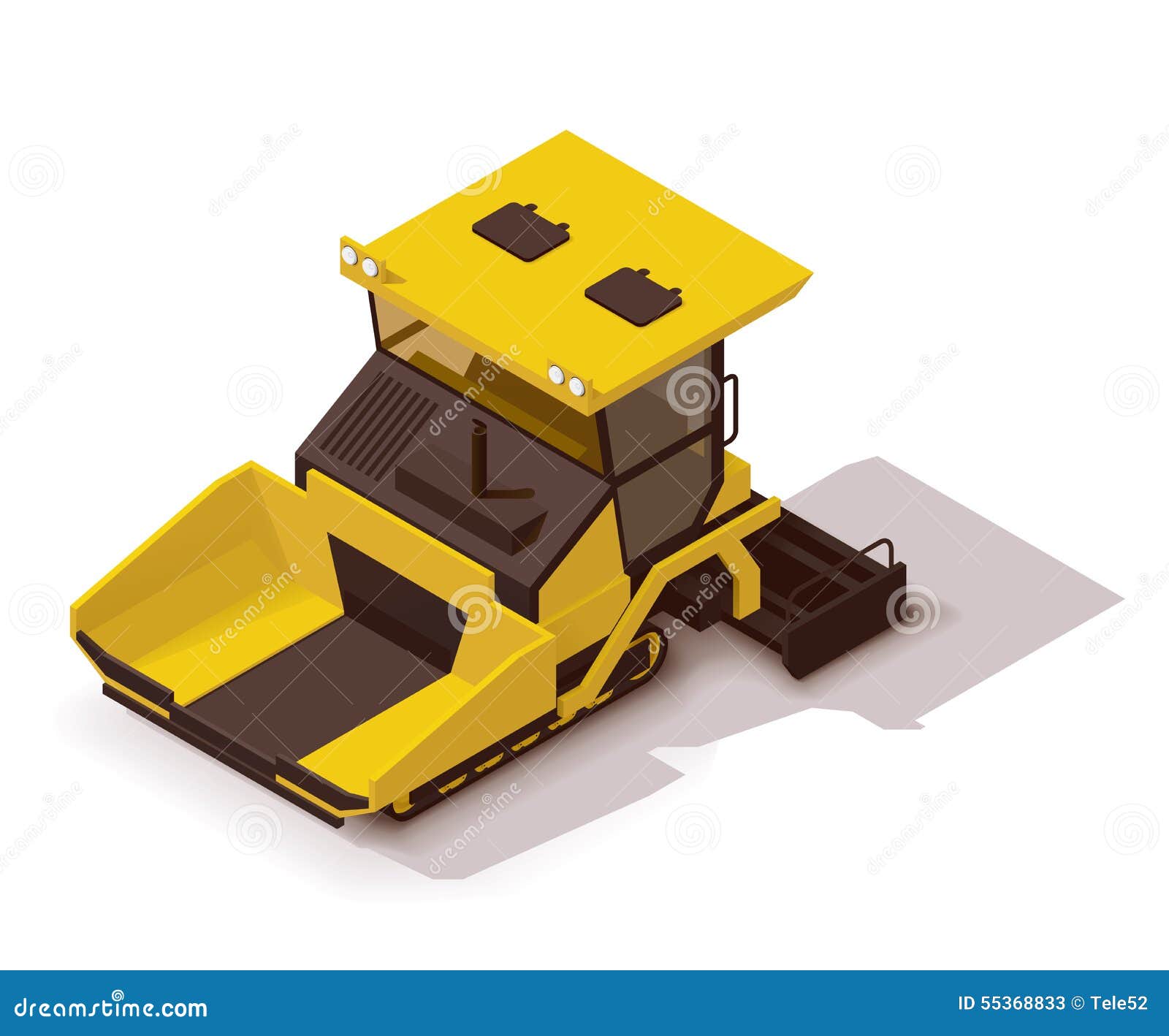 Vector Isometric Asphalt Paver Stock Vector - Illustration of road ...