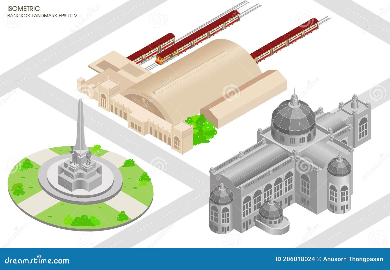 Isometric Landmark. Famous Building Travel Landmarks Pyramids Leaning ...