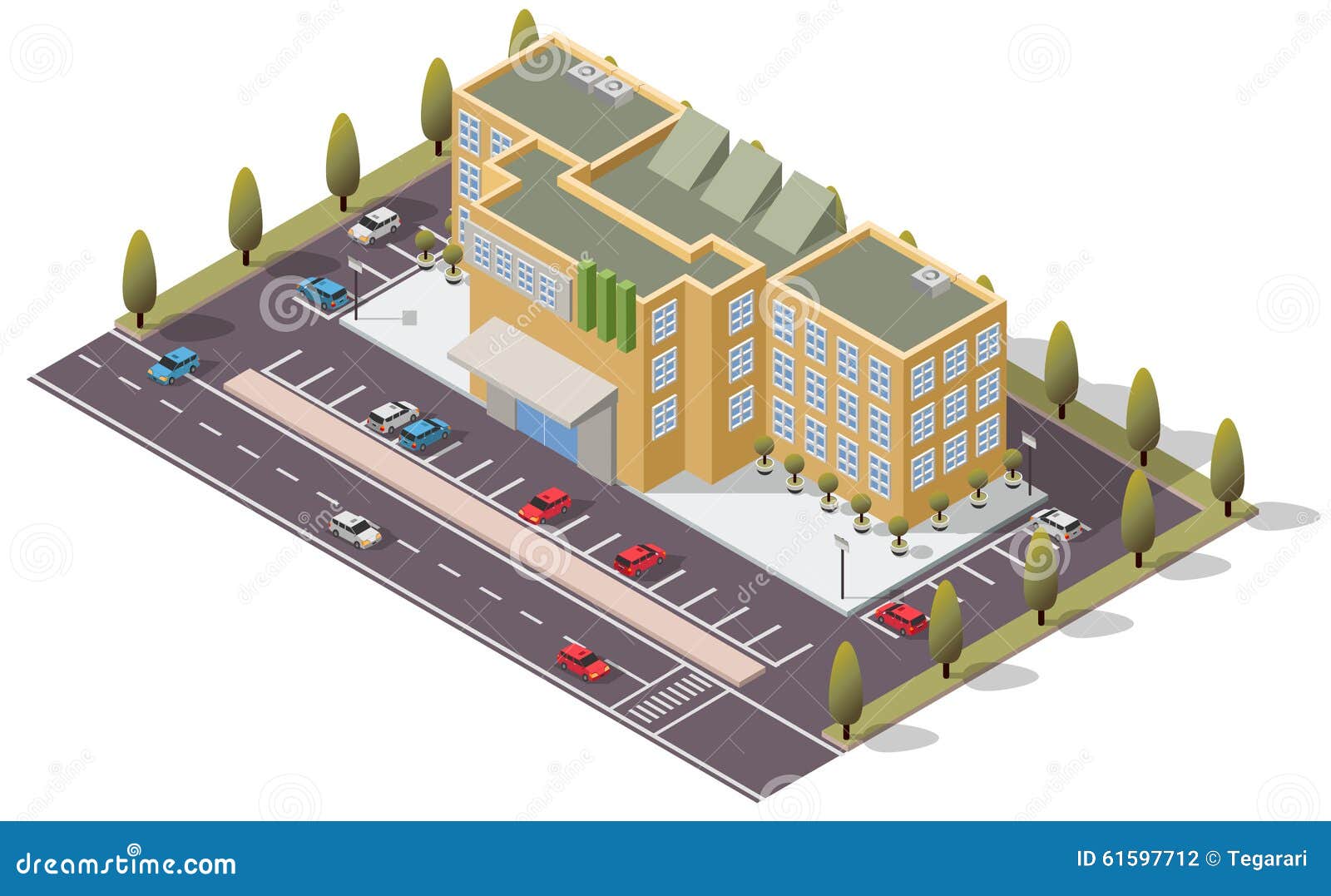 Vector Isometric Bank Government Building Stock Vector - Illustration ...
