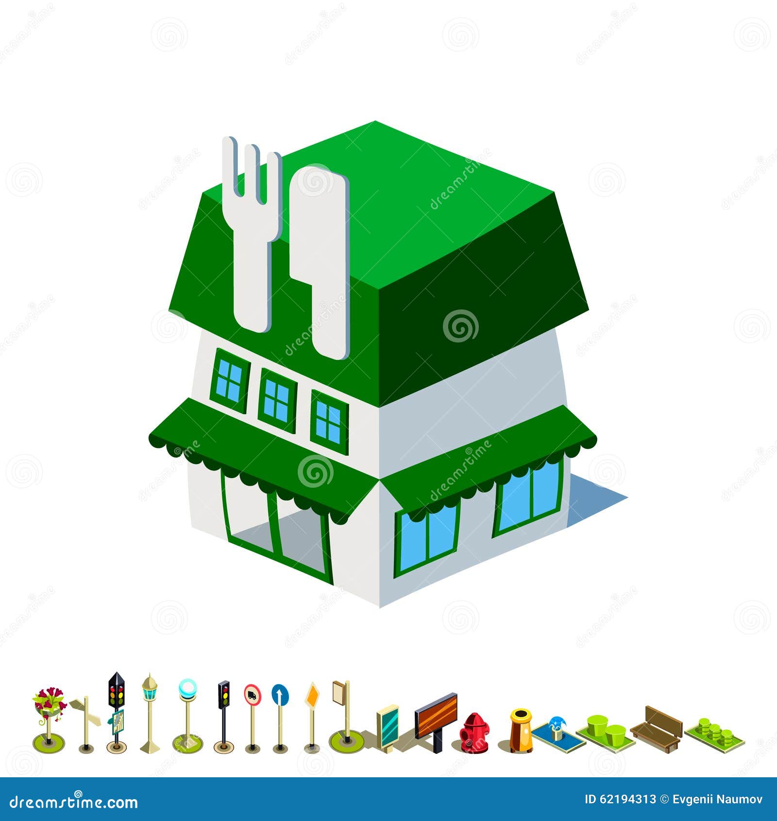 Vector Isometric Bar Building Icon Infographic Stock Vector ...