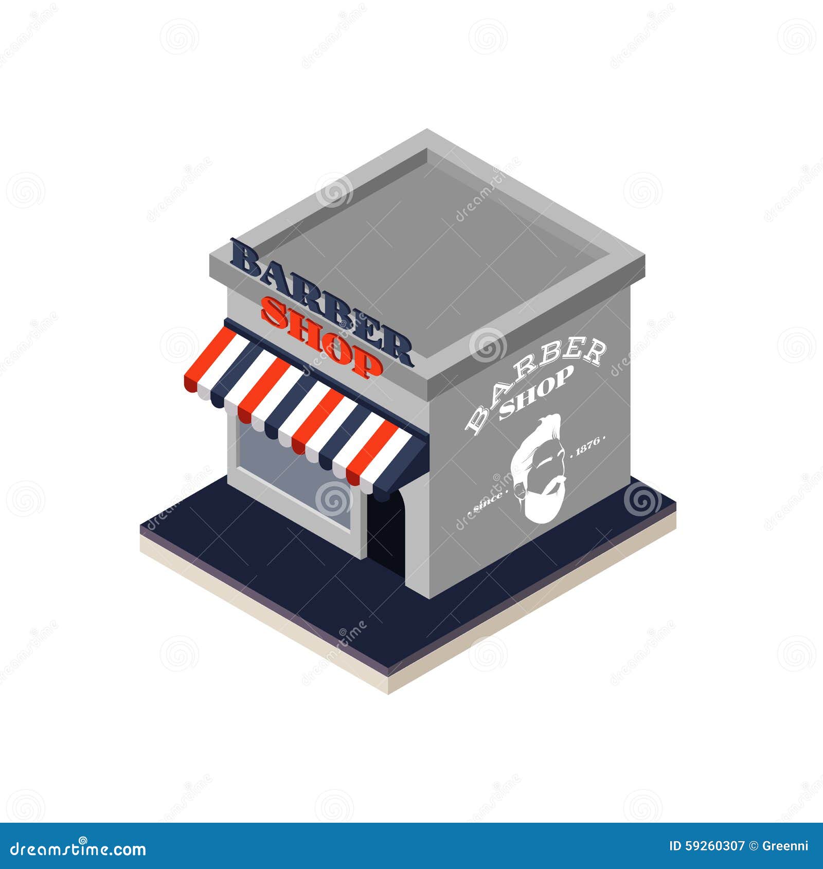 Isometric Barber Shop Interior Concept Cartoon Vector | CartoonDealer ...