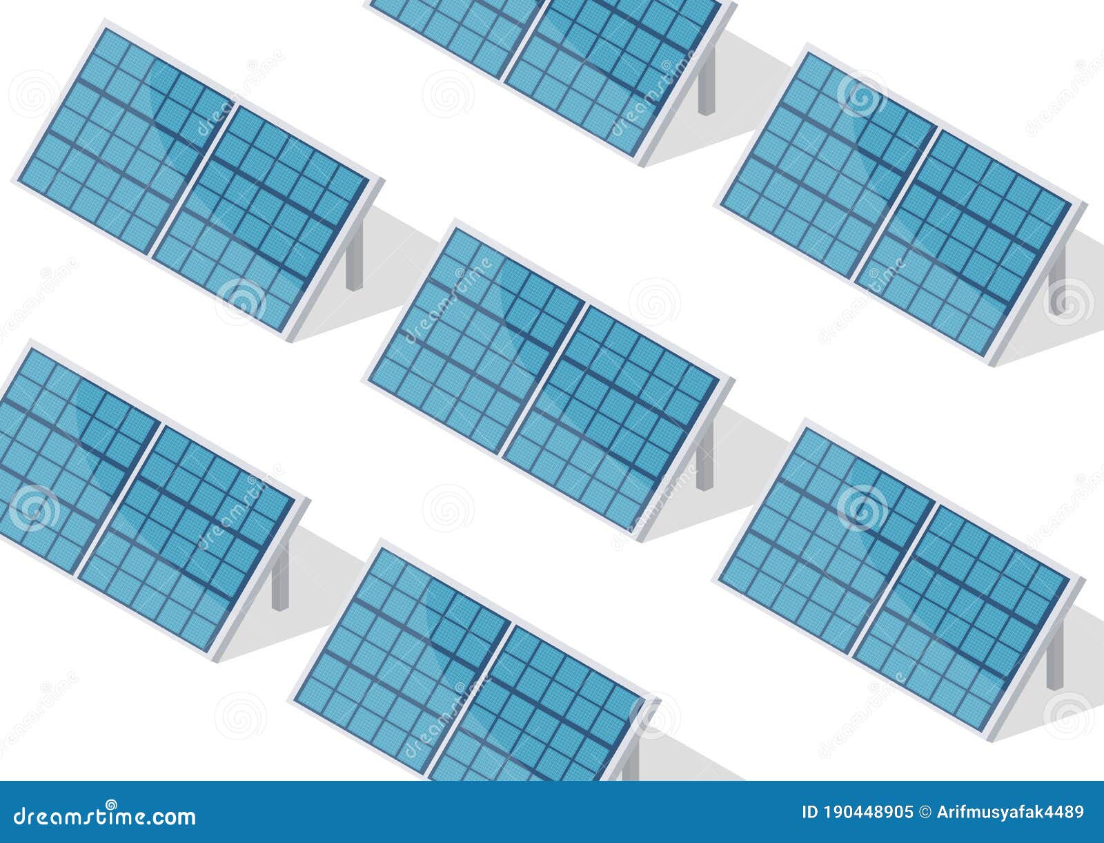 Vector Isometric Blue Solar Panels Set Stock Vector - Illustration of ...