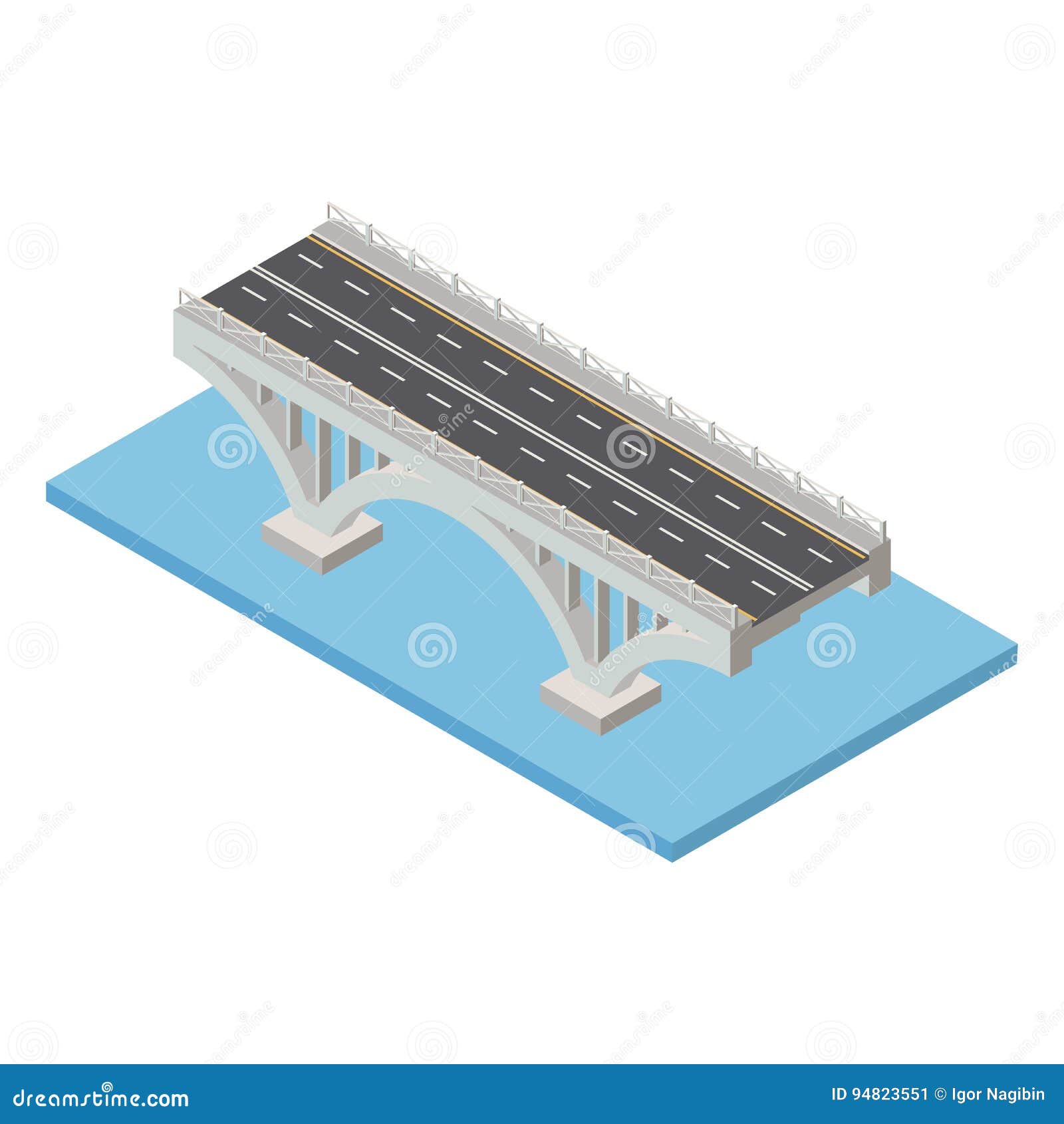 Vector Isometric Bridge Icon. Stock Illustration - Illustration of icon ...