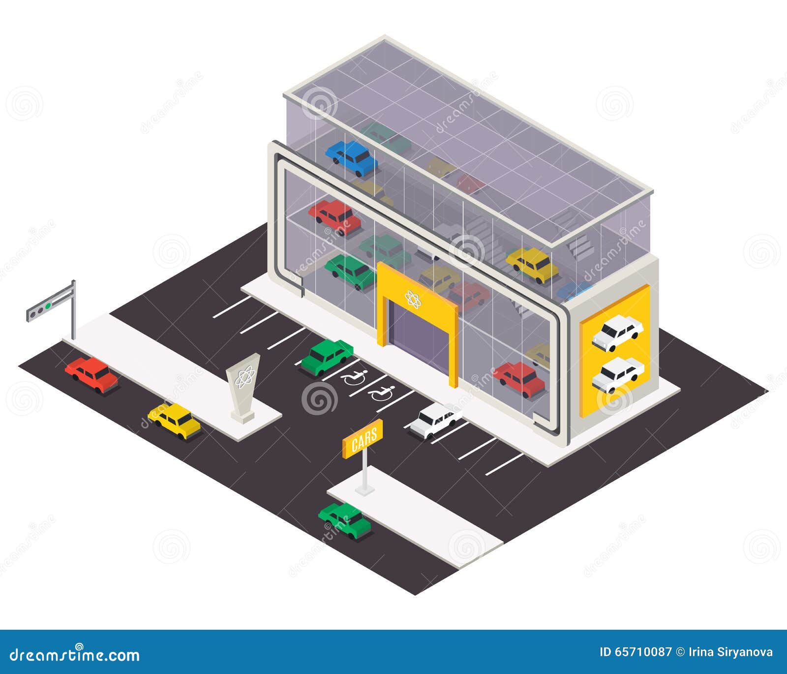 Vector Isometric Building Icon. Stock Vector - Illustration of auto ...