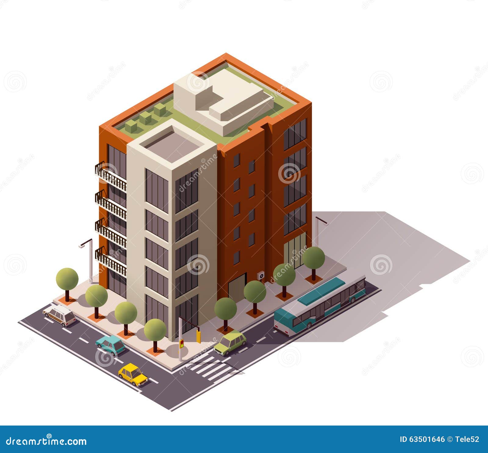 Vector isometric building stock vector. Illustration of icon - 63501646