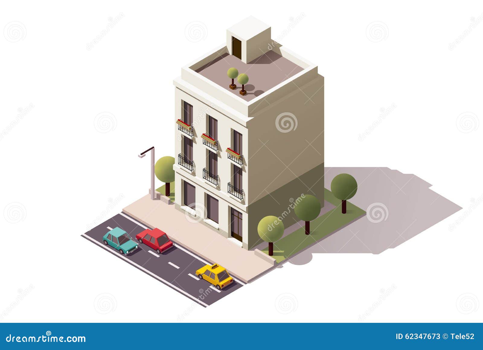Vector isometric building stock vector. Illustration of cartoon - 62347673