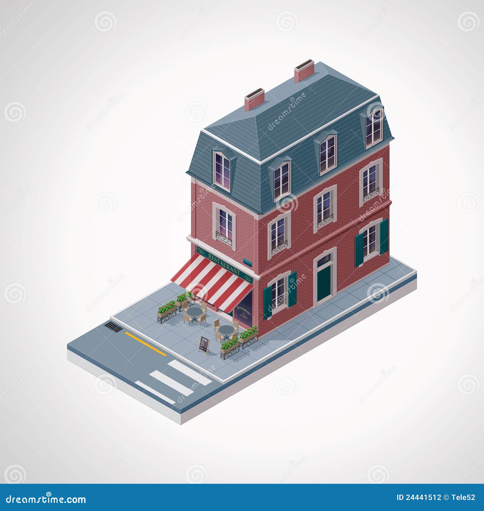 Vector isometric cafe stock vector. Illustration of front - 24441512