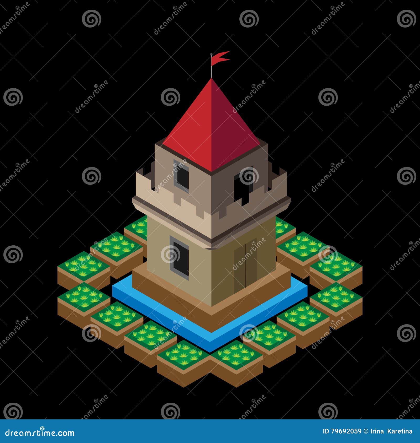 3D Isometric Big Castle In Clash Of Clans Game. Generative AI Royalty ...