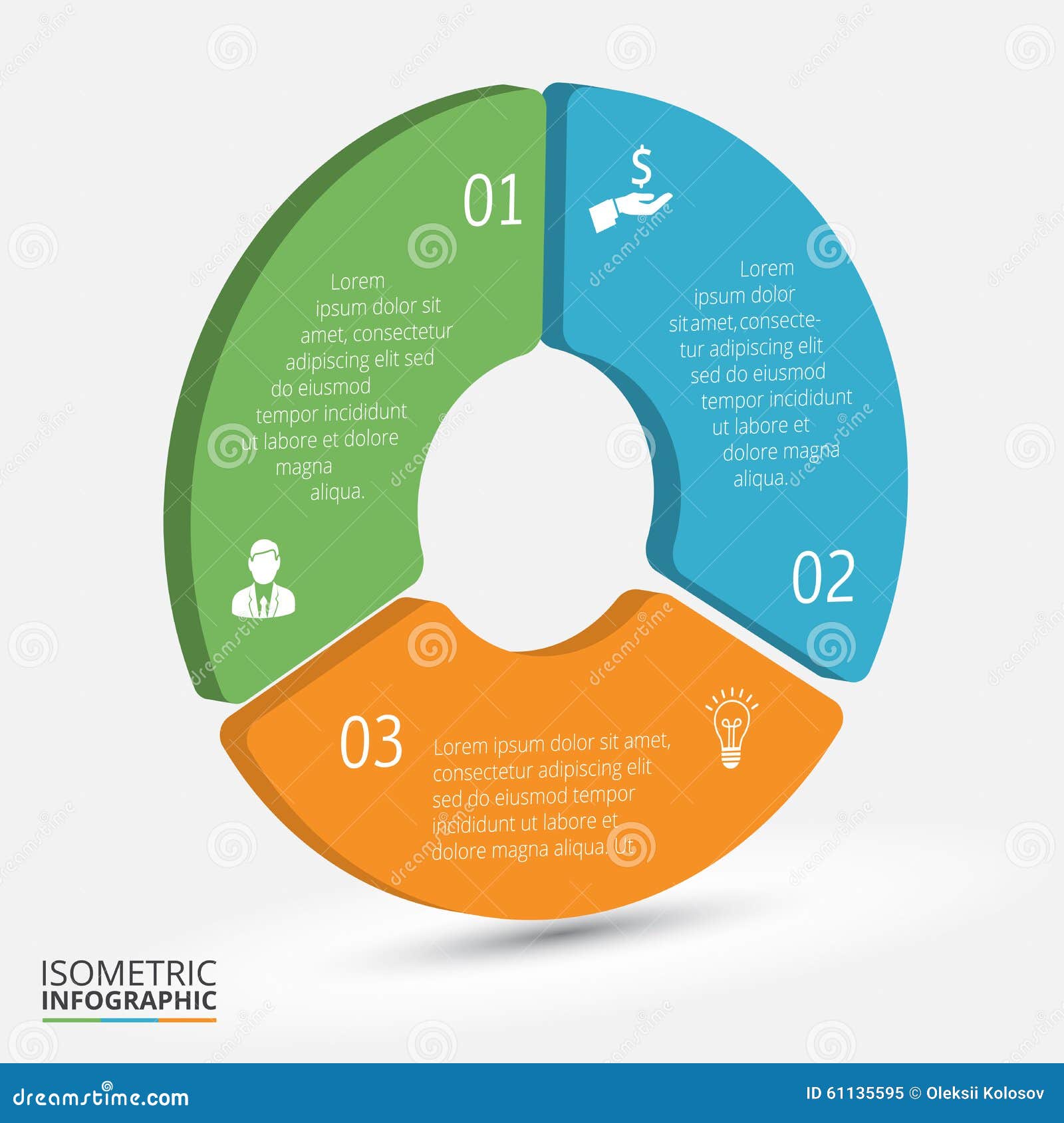 Vector Isometric Circle Element for Infographic. Stock Vector ...
