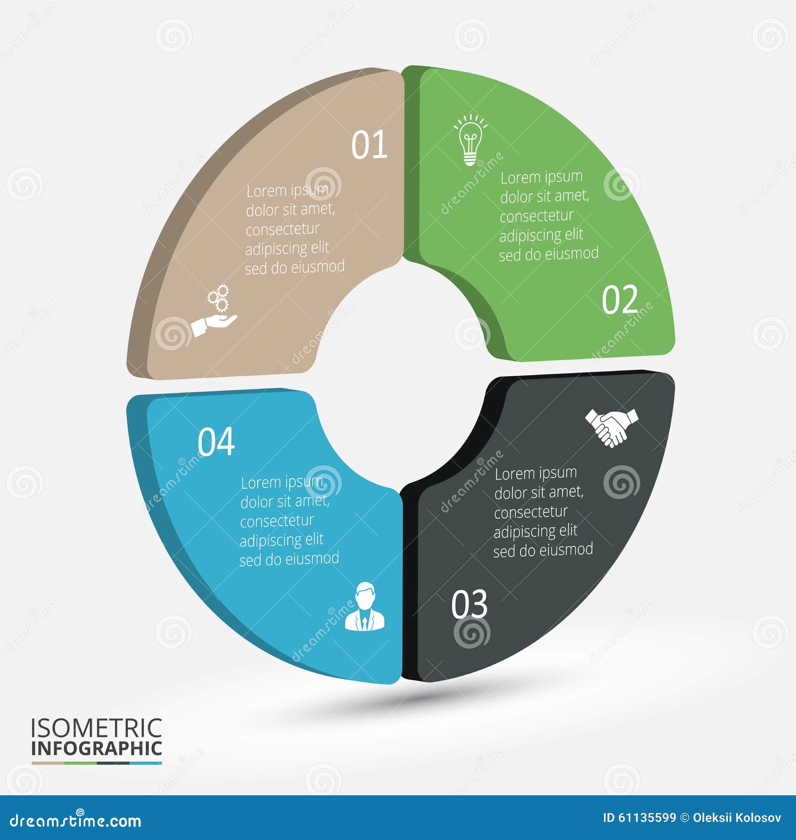 Vector Isometric Circle Element for Infographic. Stock Vector ...