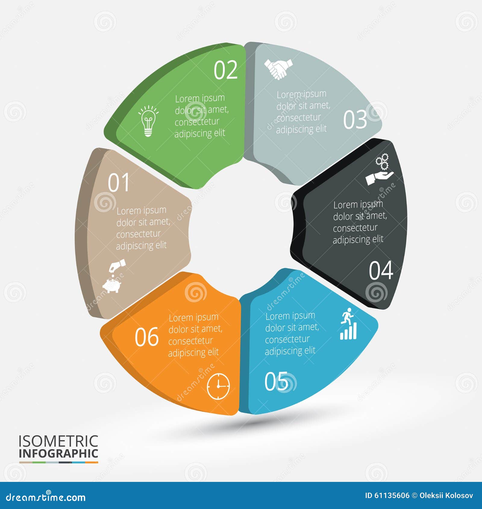 Vector Isometric Circle Element for Infographic. Stock Vector ...