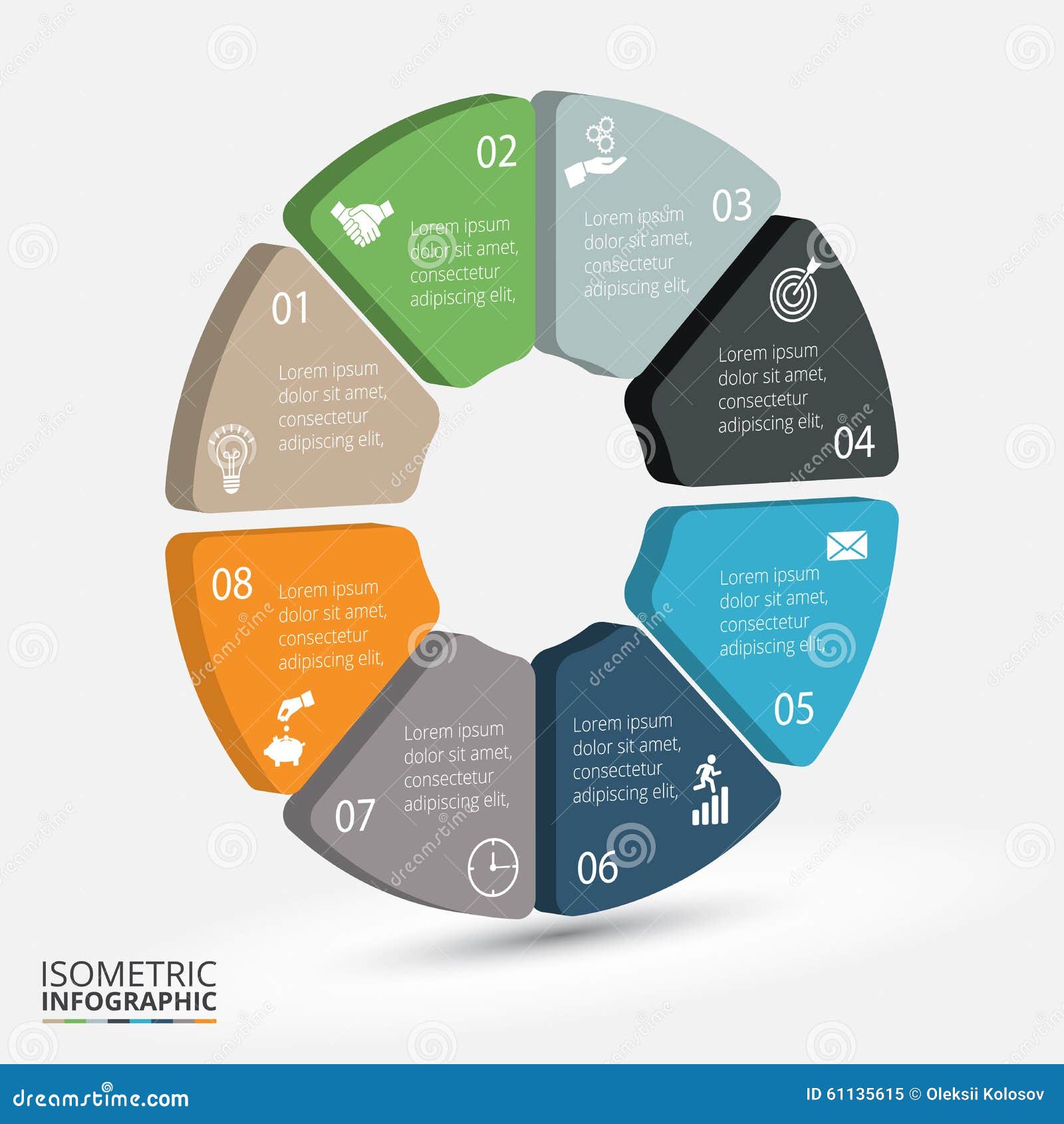 Vector Isometric Circle Element for Infographic. Stock Vector ...