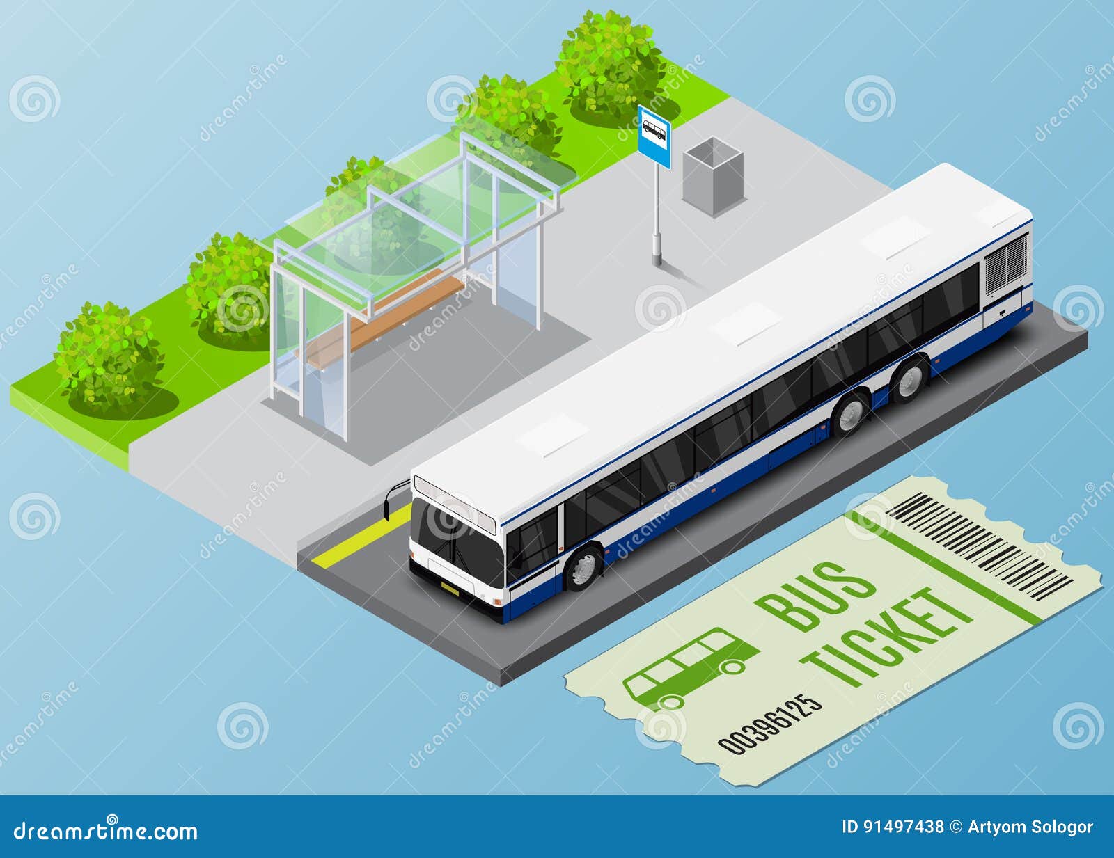 Ticket Transport Vector Illustration. Flat Ticket Collectio On ...