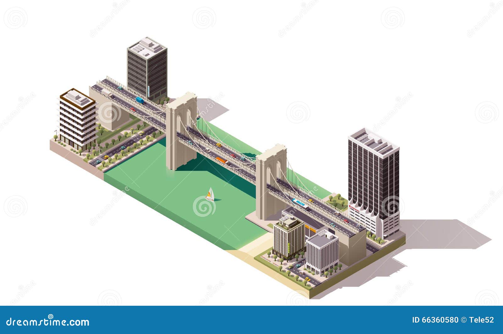 Vector isometric city map stock vector. Illustration of bank - 66360580