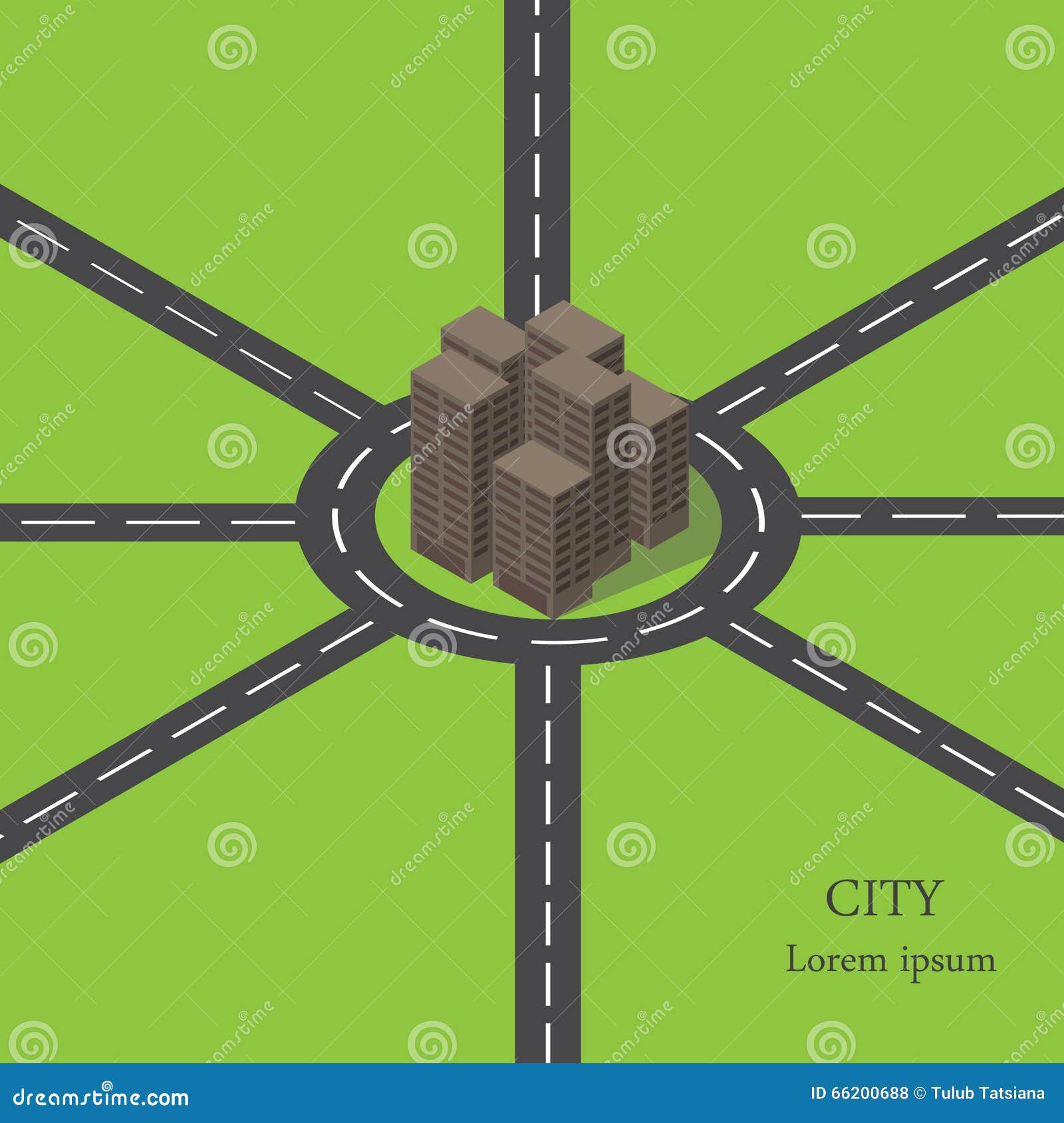 Vector Isometric City Ring Road. Stock Vector - Illustration of ...