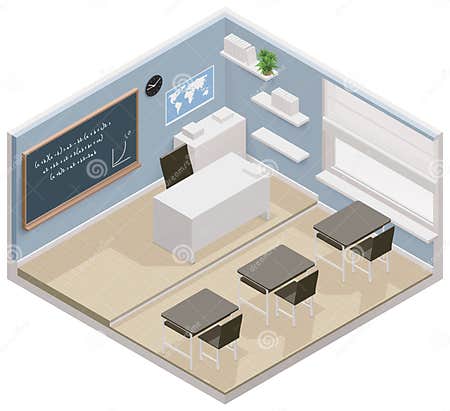 Vector Isometric Classroom Icon Stock Vector - Illustration of elegant ...