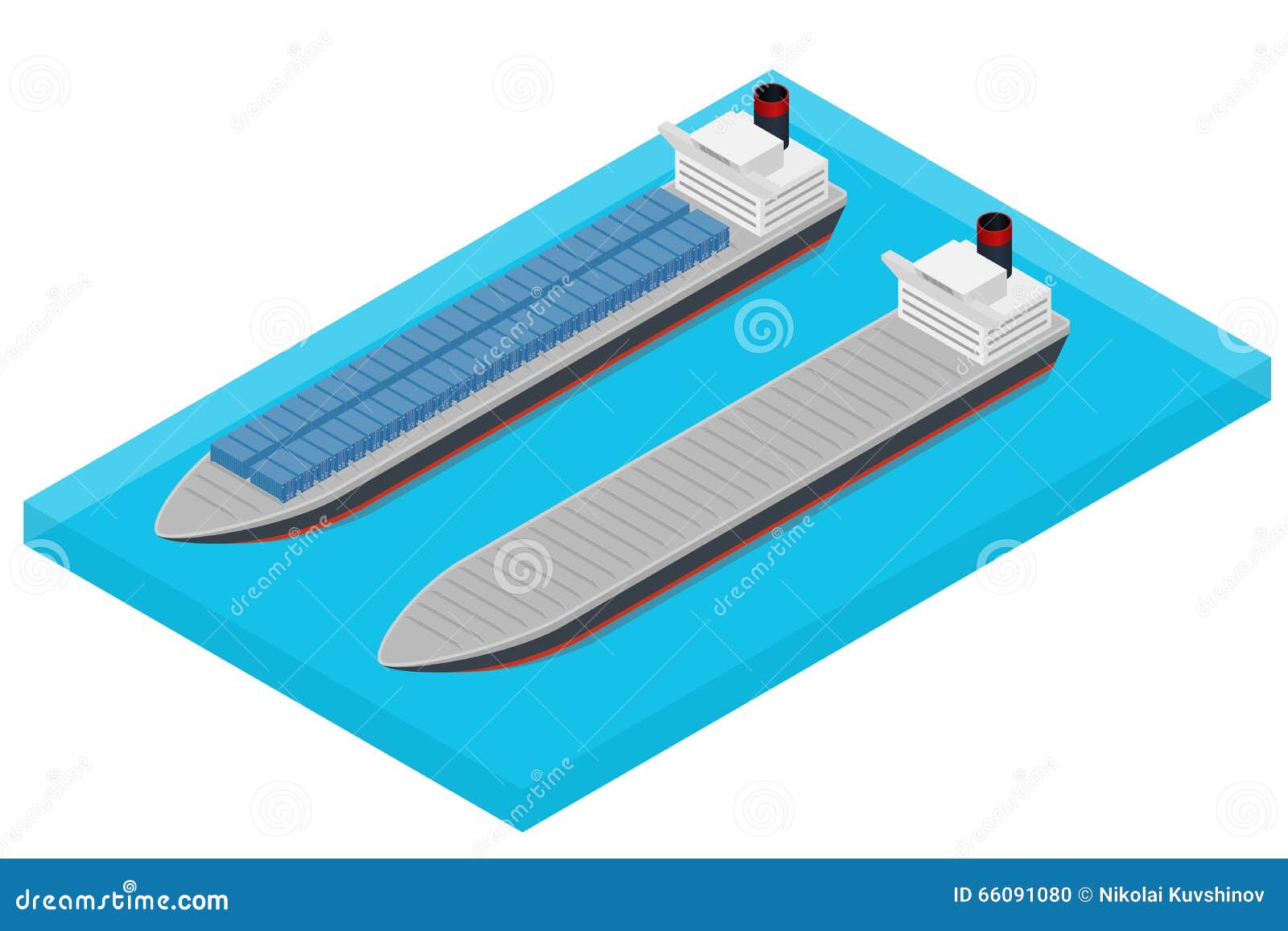 Vector Isometric Container Ship at Sea Stock Vector - Illustration of ...