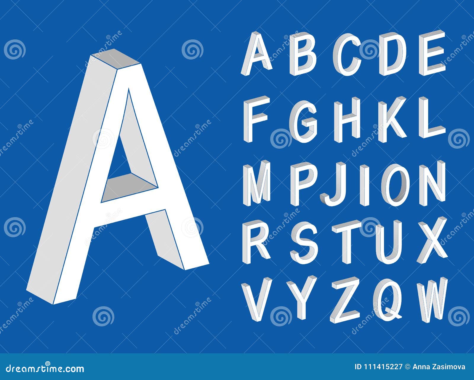 Set of Vector Letters of the Isometric View. Stock Vector ...