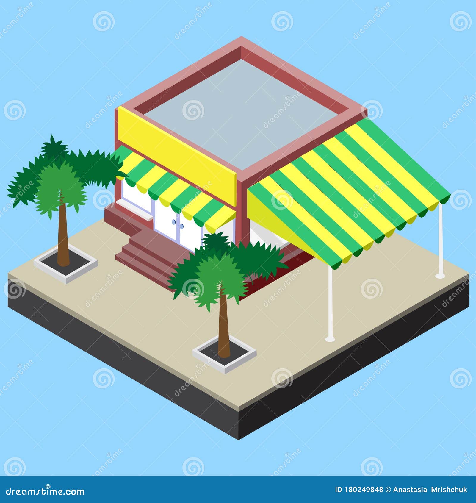 Vector Isometric 3d Cafe. Vector Illustration Stock Illustration ...